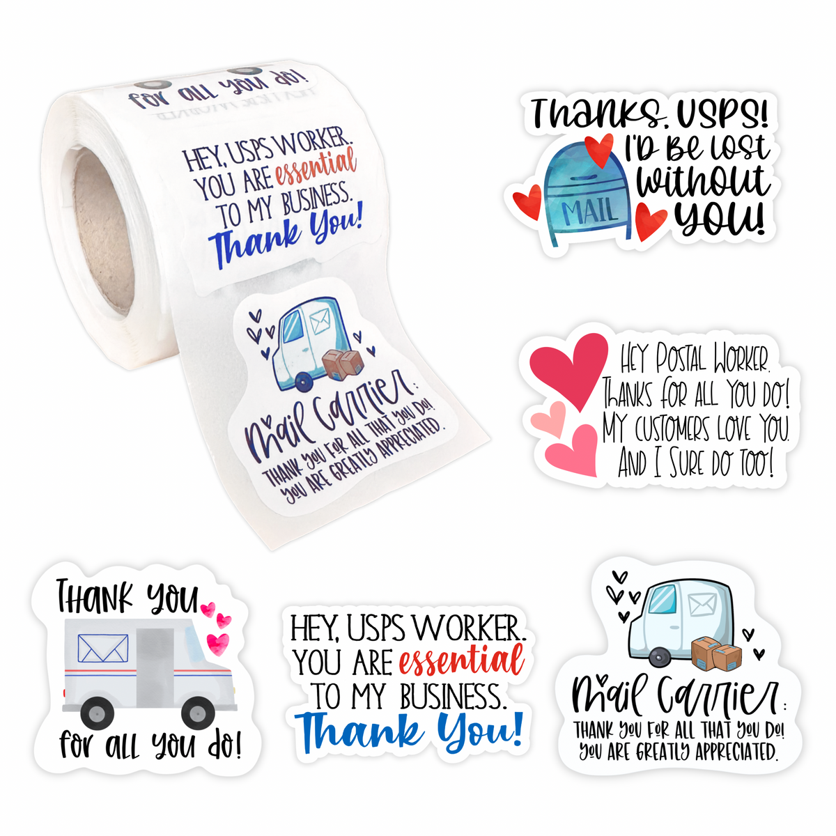 2” Sticker Roll- Mail Carrier Appreciation Mix (250 Stickers) – Marley ...