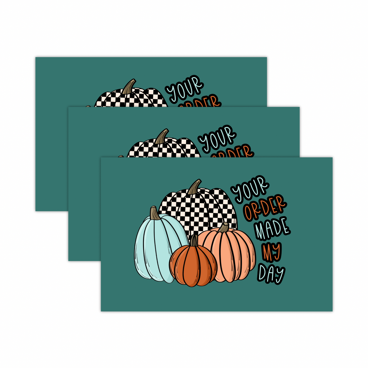 4x6" Package Insert Cards- Turquoise Pumpkin – Marley Rae Mailers